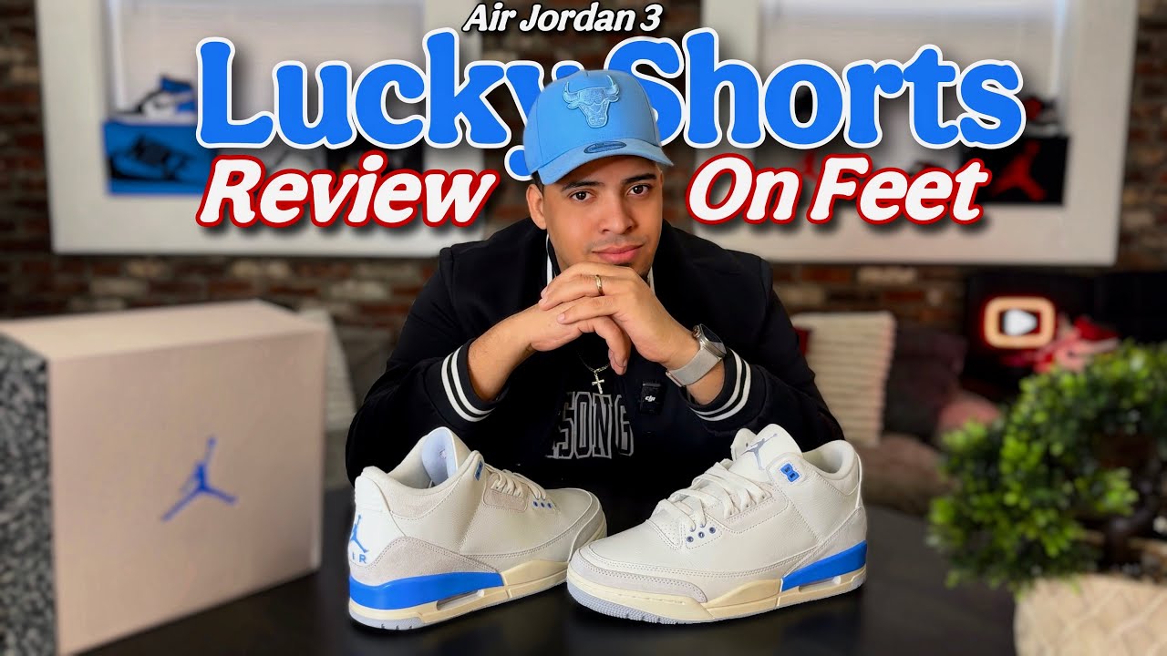 Jordan 3 Lucky Shorts (UNC) “EARLY” Review & On Feet - YouTube