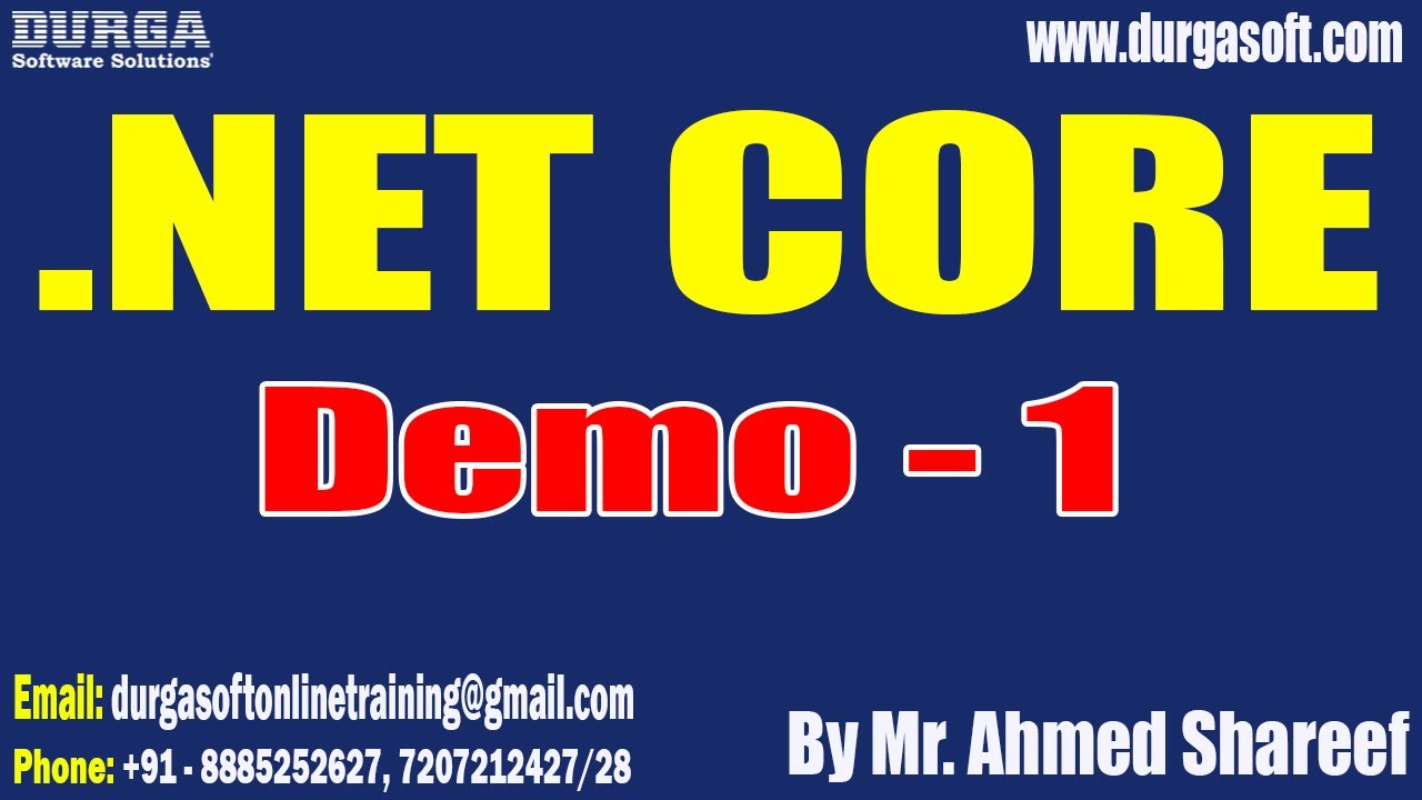 .NET CORE tutorials || Demo - 1 || by Mr. Ahmed Shareef On 07-12-2023 ...
