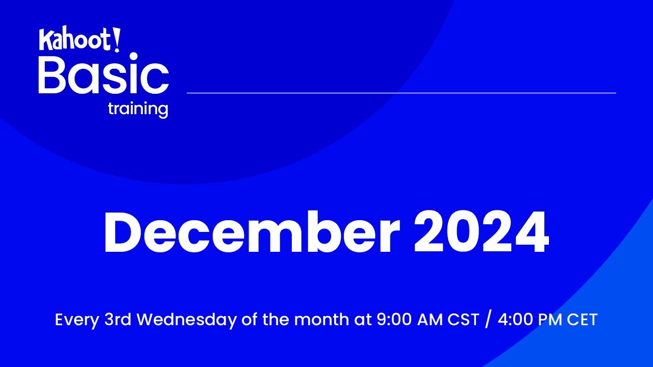 Kahoot Basic Training December 2024 YouTube
