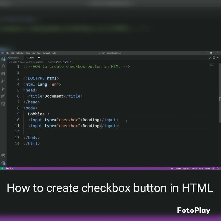 How to create checkbox button in HTML - YouTube