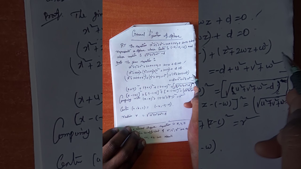 Sphere, General Equation of Sphere - YouTube