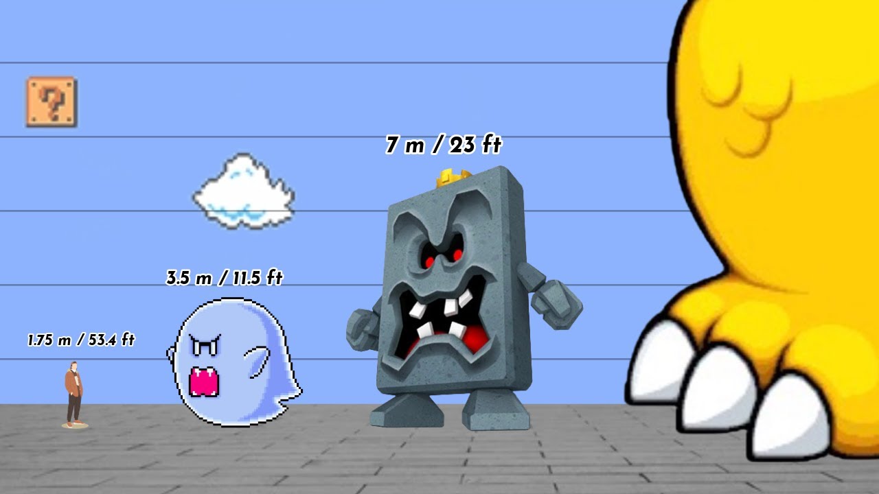 Mario enemies SIZE COMPARISON: SMALLEST to BIGGEST vs. Regular Boy ...