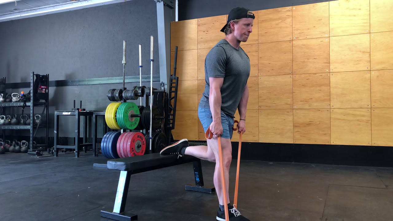 Dual Hand Banded Bulgarian Split Squat - YouTube