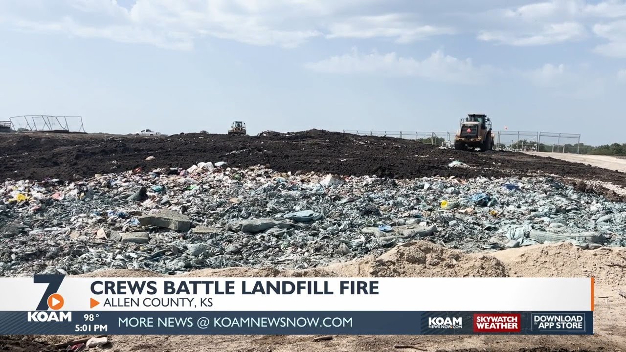 Crew battles landfill fire - YouTube