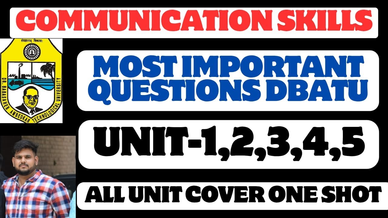 DBATU Communication Skills Most Important Questions All Unit One shot ...