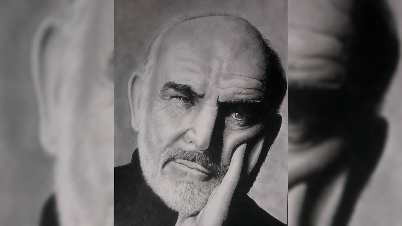 Drawing Sir Sean Connery | Realistic drawing by Jose Shiffin - YouTube