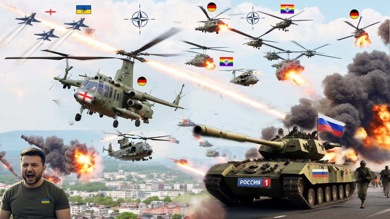 June 8! Russian Laser Tanks Ambush UK Helicopter Carrying German and ...