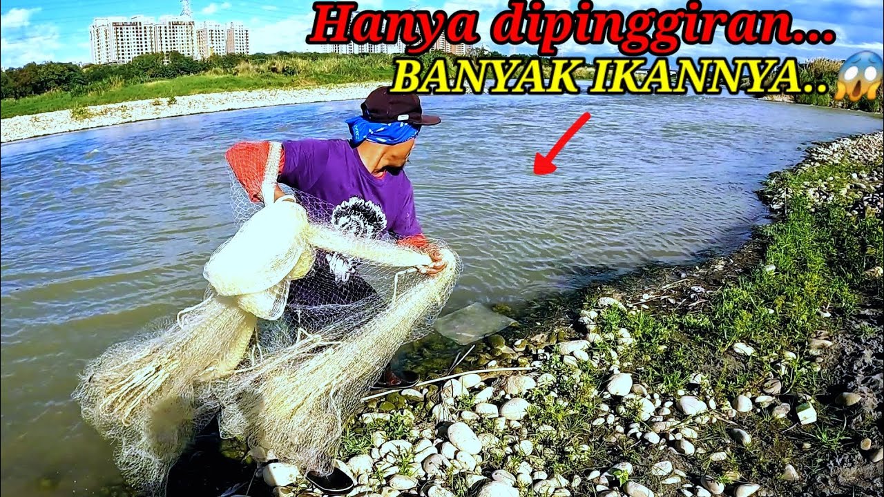 BERUNTUNG SEKALI‼️Menjala ikan hanya dipinggiran dapat banyak/net ...