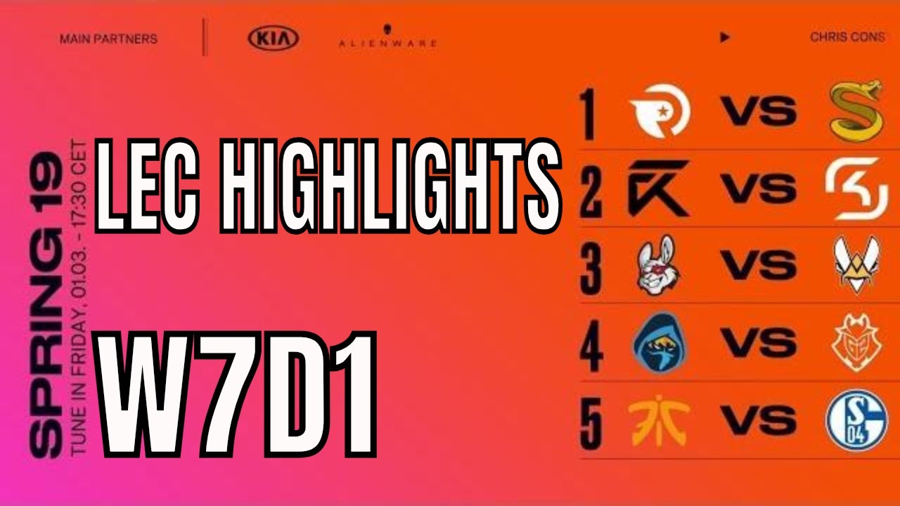 LEC Highlights ALL GAMES Week 7 Day 1 Spring 2019 League of Legends ...