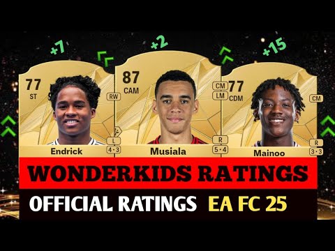 FIFA 25: WONDERKIDS OFFICIAL RATINGS ON EA FC 25 PART 1, ft Musiala ...