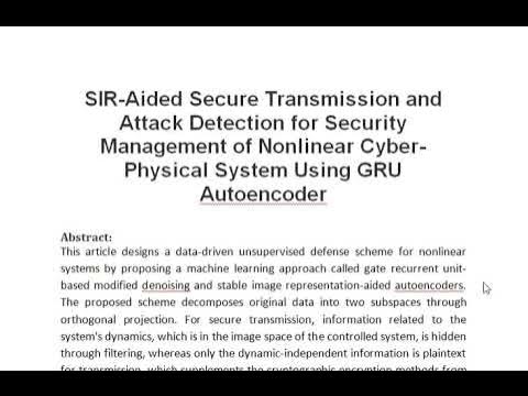SIR Aided Secure Transmission and Attack Detection for Security ...
