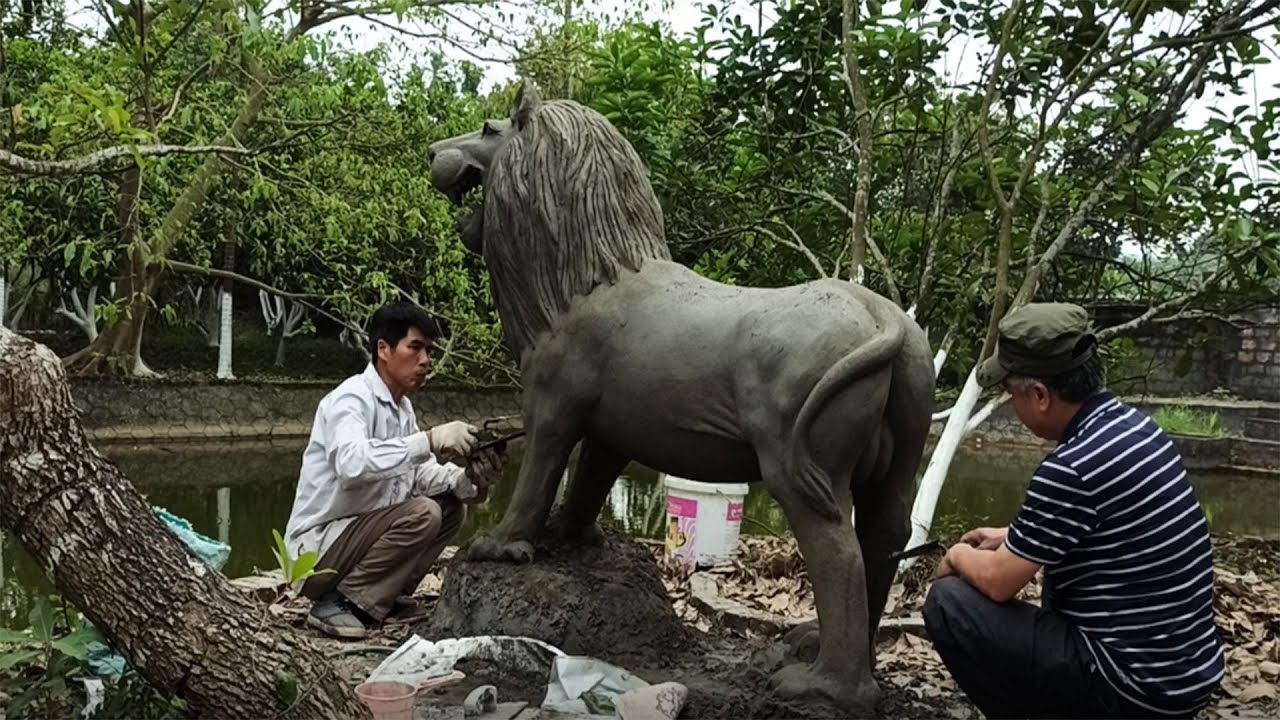 How to design a creative DIY garden statue - Great working technique ...