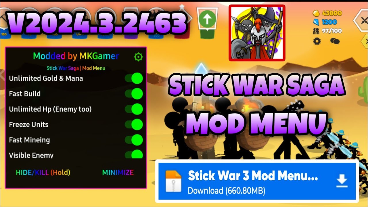 Stick War Saga V2024.3.2464 Mod Menu | Stick War 3 Mod Apk v2024.3.2464 ...