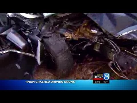 Whiskey-drunk mom crashes with son