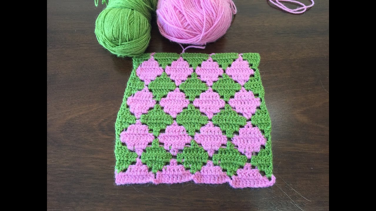 Crochet Pattern - Diamond crochet stitch - YouTube