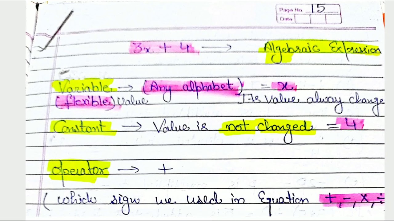 CLASS-6 Ch-5 Algebraic Expression - YouTube