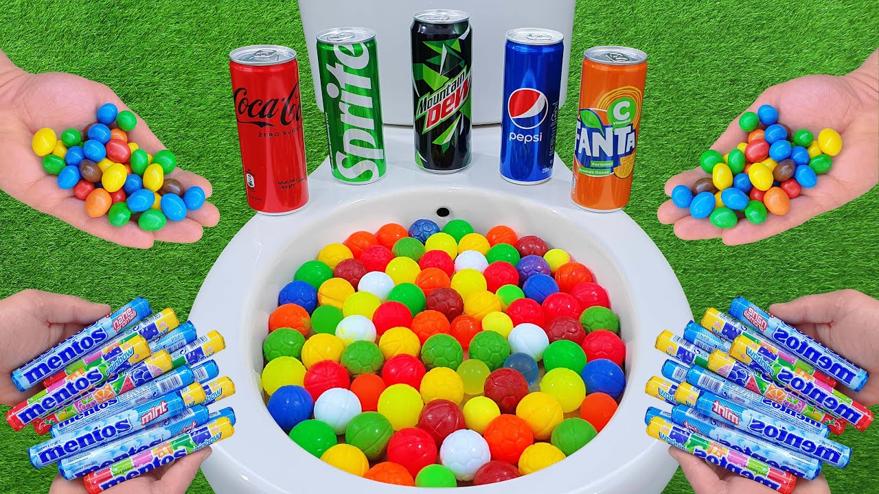 Colorful Mini Balls VS M&M's Candy, Coca Cola, Mtn Dew, Fanta, Pepsi ...