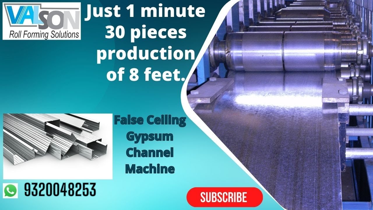 Gypsum P.O.P Channel Machine Per Minute 30 Piece of 8 Feet # ...