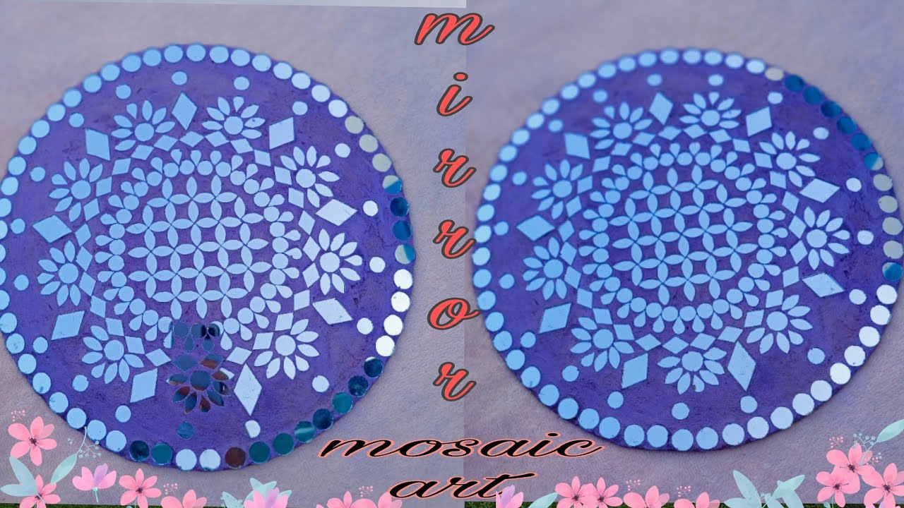 mirror mosaic art/how to make mosaic art/easy step by step/mirror ...