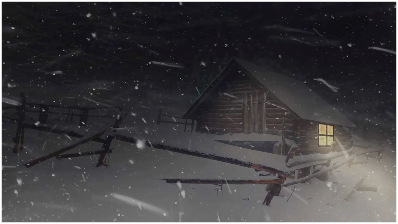 Cold Blizzard at a Forest Log Cabin┇Snow Ambience & Wind Sound Effect ...