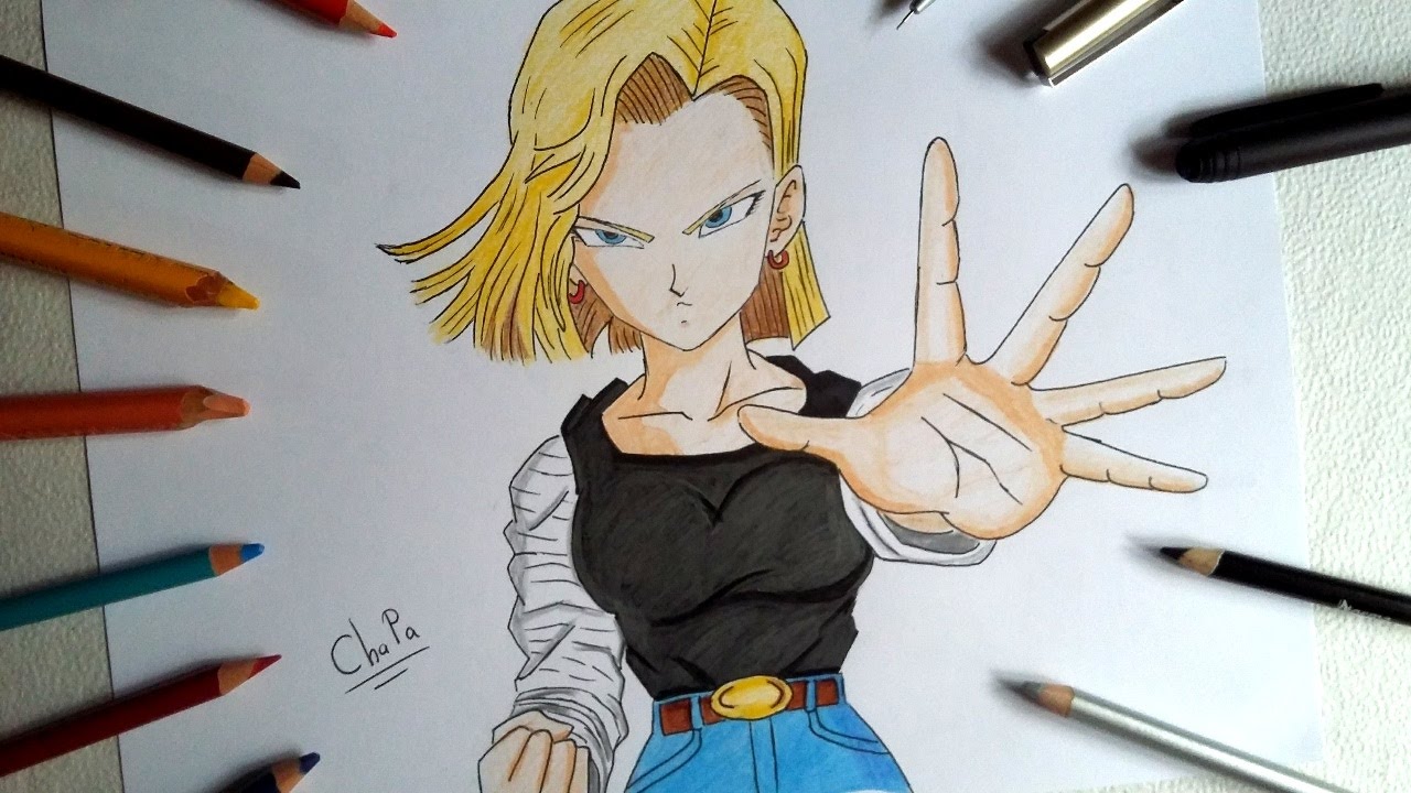 DIBUJANDO A ANDROIDE 18/ DRAWING ANDROID 18 - YouTube