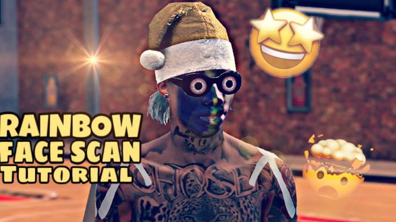 HOW TO GET RAINBOW COLOR FACE SCAN TUTORIAL "NBA2K19" BEST CHEESER FACE ...