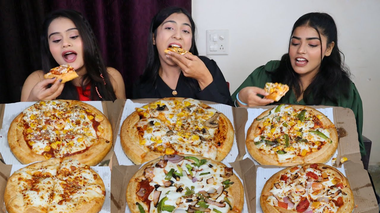 6X Pizza Eating Challenge | Corn Pizza, Schezwan Pizza, Cheese & Corn ...