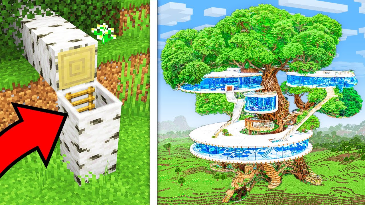 How To Build A Modern Secret TREE HOUSE in Minecraft! - YouTube