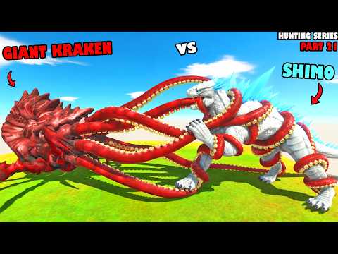 SHIMO vs GIANT KRAKEN and TITANUS BOUG KAIJU in Hunting Series Part 21 in Animal Revolt Battle Sim