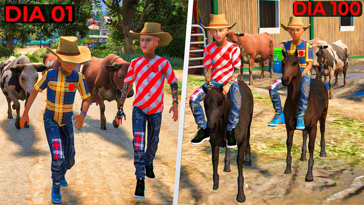 SOBREVIVI 100 DIAS COMO UM FAZENDEIRO COM MEU AMIGO PEDRIN | GTA 5 MODS - YouTube