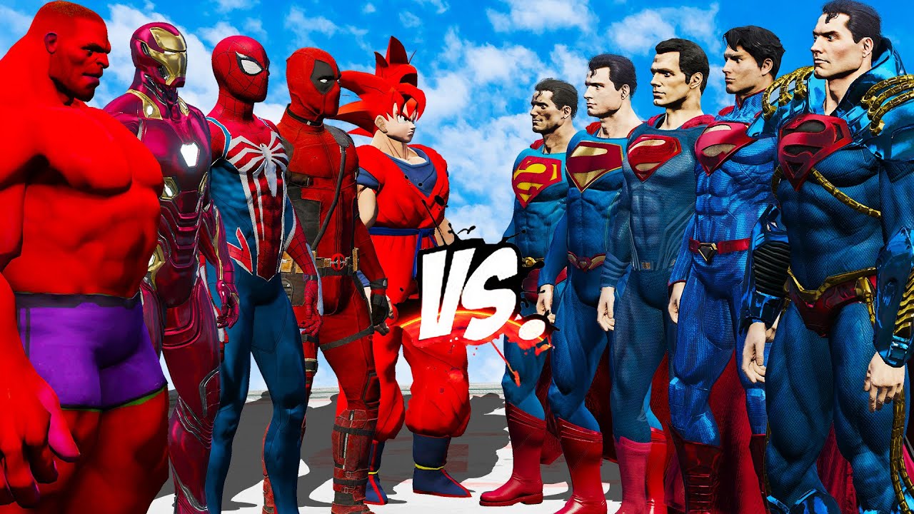 TEAM SUPERHEROES RED VS TEAM SUPERMAN - EPIC SUPERHEROES WAR - YouTube