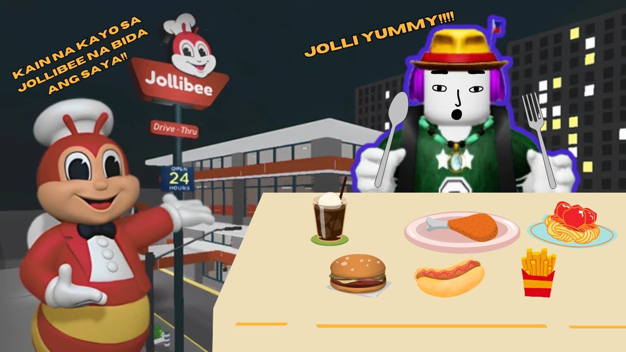 KAIN SA JOLLIBEE NG WALANG BAYAD?? || EATING IN JOLLIBEE || ROBLOX ...