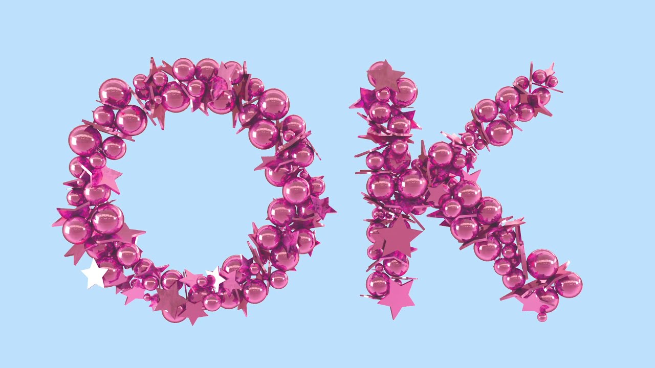 OK Pink 3d Text Abstract Shape Simulation - YouTube