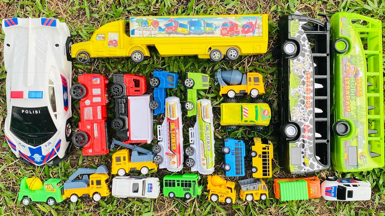 Mencari Mainan !!! KUMPULAN MOBIL KEREN! Cari Mainan Polisi, Bus Tayo ...