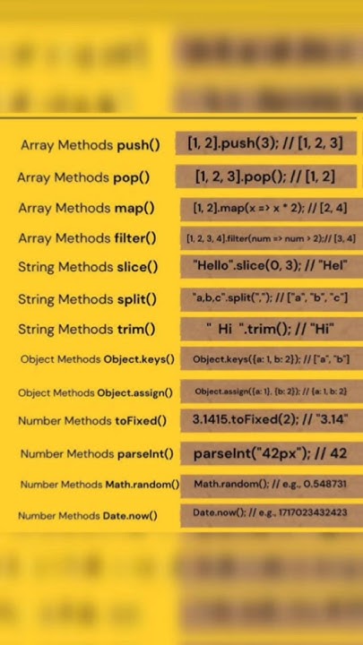 The most common JavaScript Methods #viralvideo #shortsfeed - YouTube