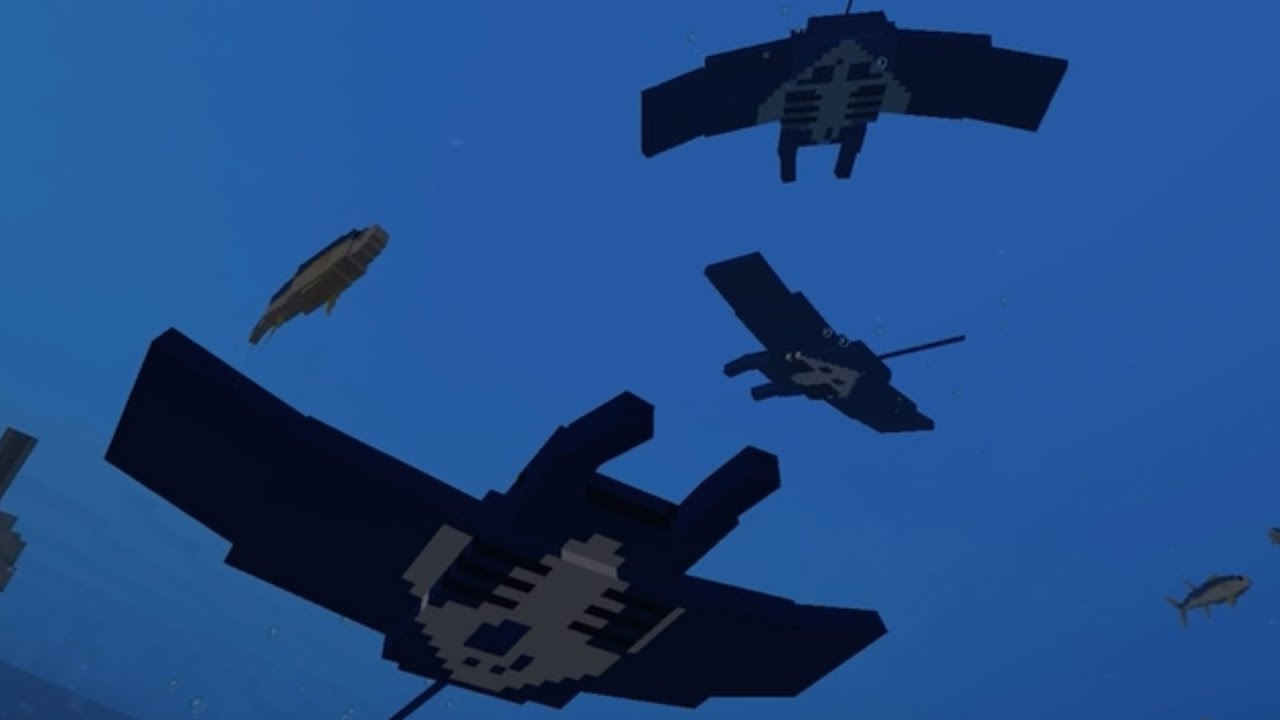 Minecraft - Giant and Atlantic Manta Rays - YouTube