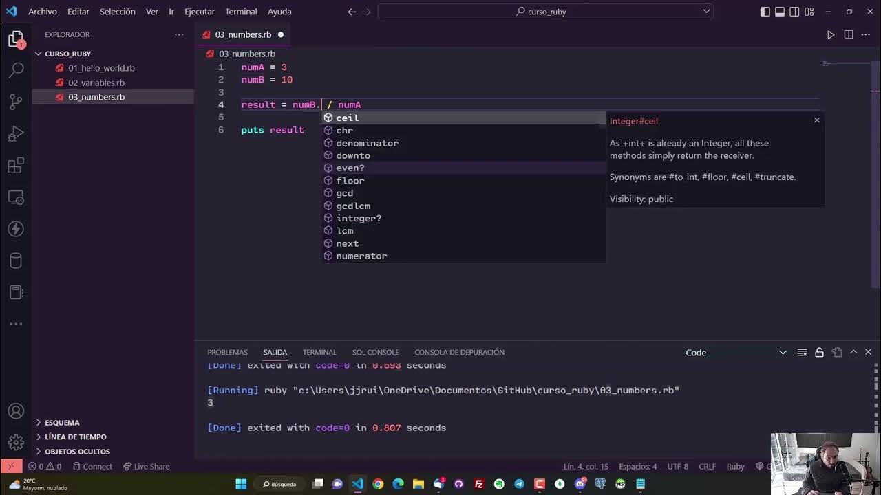 4 Variables Numéricas Curso Ruby Openbootcamp Youtube