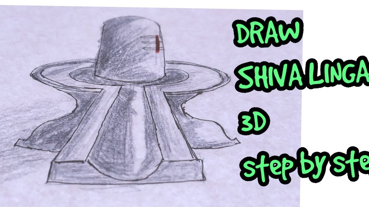 How to draw shivalinga - 3d drawing step by step easy way-சிவலிங்கம் ...