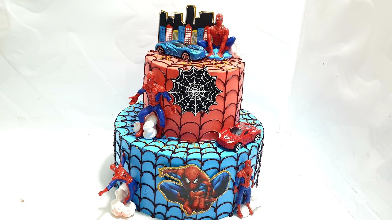 How to make SpiderMan cake /Tutorial on how to make a spiderman design cake/ - YouTube