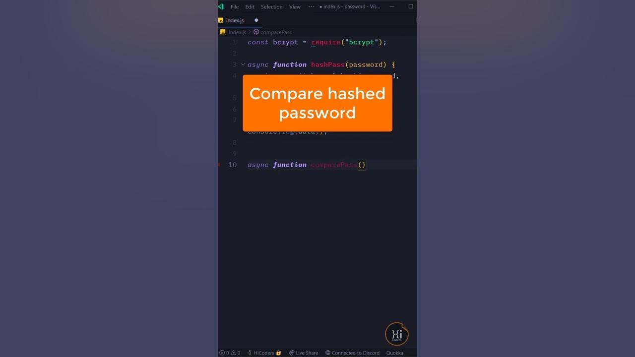 Hash password using bcryptjs. 🔑 - YouTube