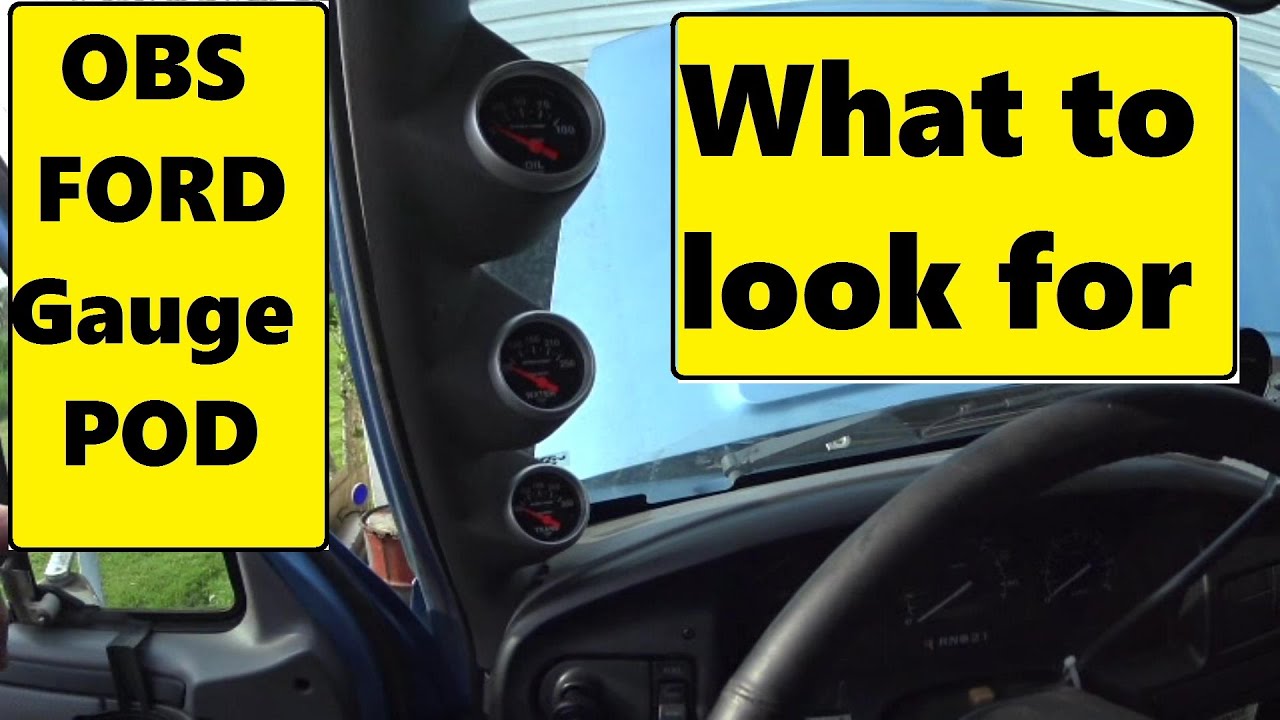 92 97 OBS Ford F150 250 350 Gauges - YouTube