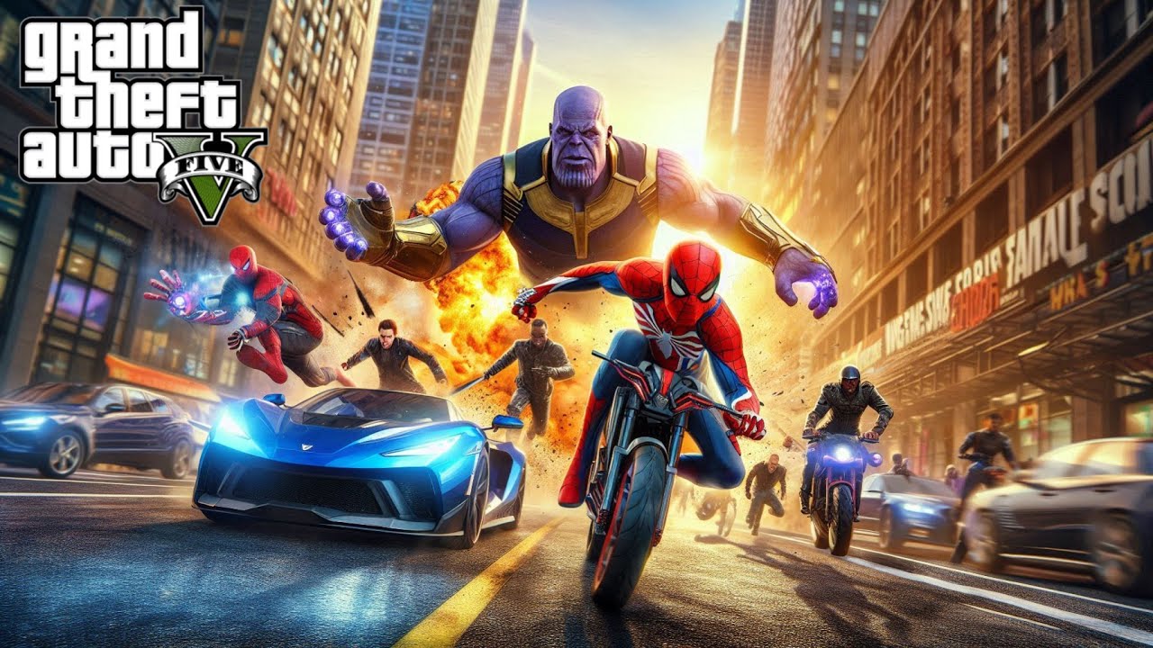 GTA 5 : Spider-Man Vs Thanos Ramp Challenge 😱 #shorts #live #gta # ...