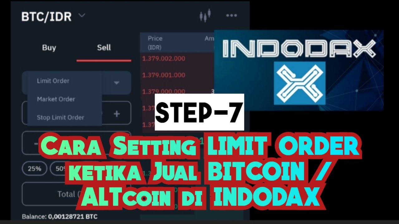 STEP-7 Cara Setting LIMIT ORDER ketika Jual BITCOIN dan ALTCOIN di ...