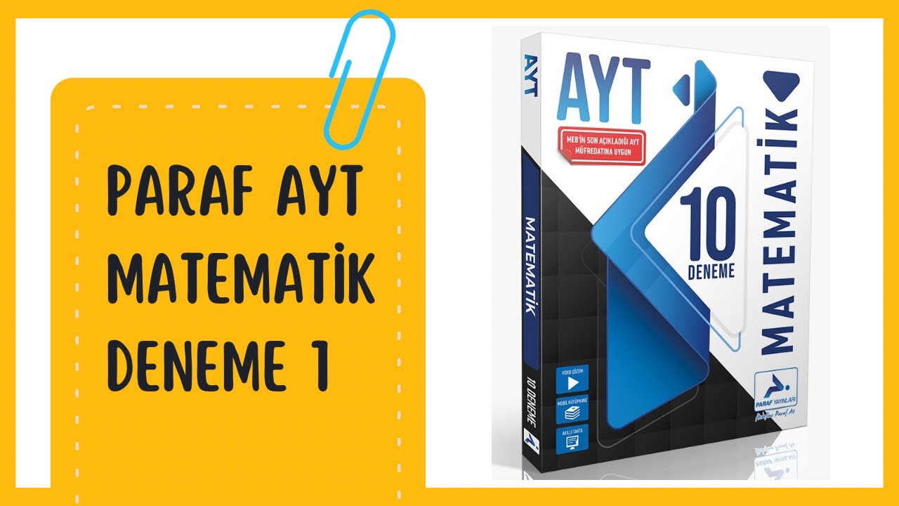 PARAF YAYINLARI AYT MATEMATİK DENEME 1 - YouTube