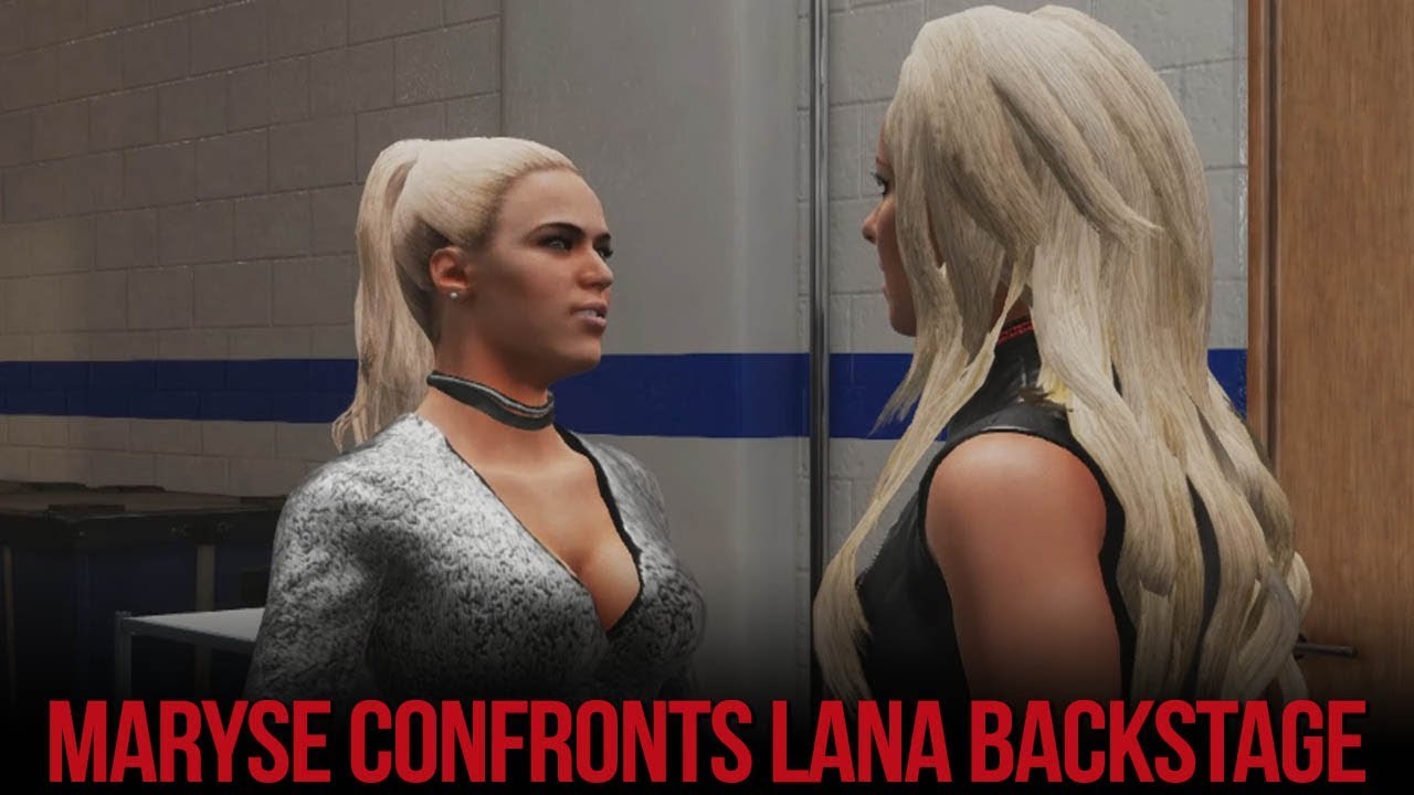 WWE 2K18: Lana confronts Maryse Backstage - YouTube