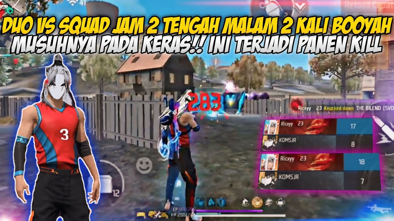 DUO VS SQUAD JAM 2 TENGAH MALAM 2 KALI BOOYAH MUSUHNYA PADA MAIN ZONA ...