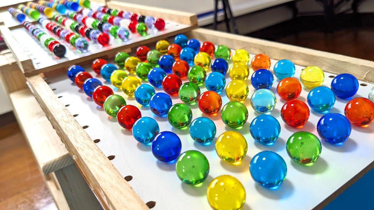 Water Marble Run ☆ I love the handmade wooden course with marbles and ...