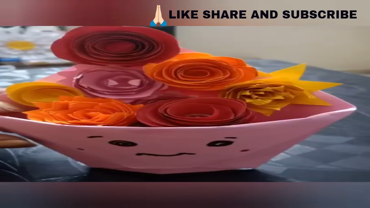 How To Make Paper Rose Flower Bouquet | origami paper flower bouquet ...