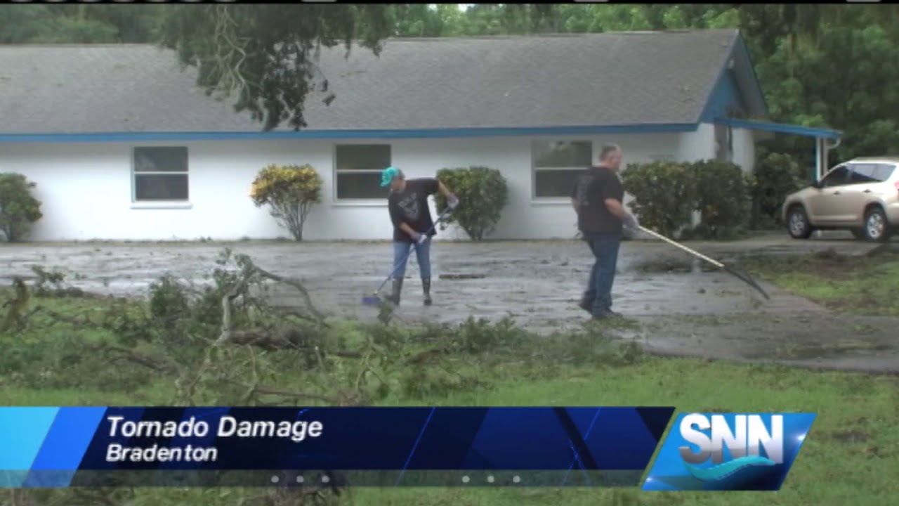 SNN: Bradenton residents clean up after tornado - YouTube