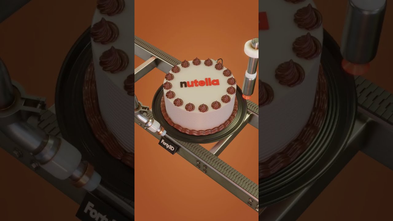 It's done Blender Nutella Cake decoration machine animation #shorts ...